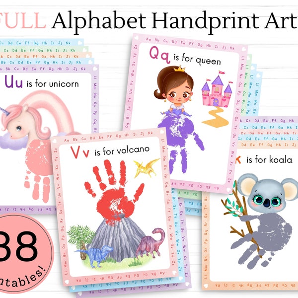 Handprint Alphabet - Etsy