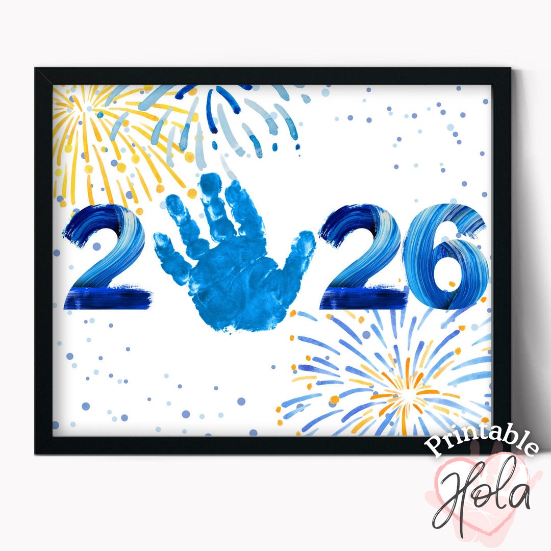 New Years Eve 2026 Handprint Craft, Preschool Printable Activity ...