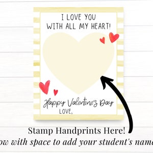 Preschool Valentine Card i Love You With All My | Etsy