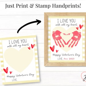 Preschool Valentine Card, "i Love You With All My Heart" Valentines Day ...