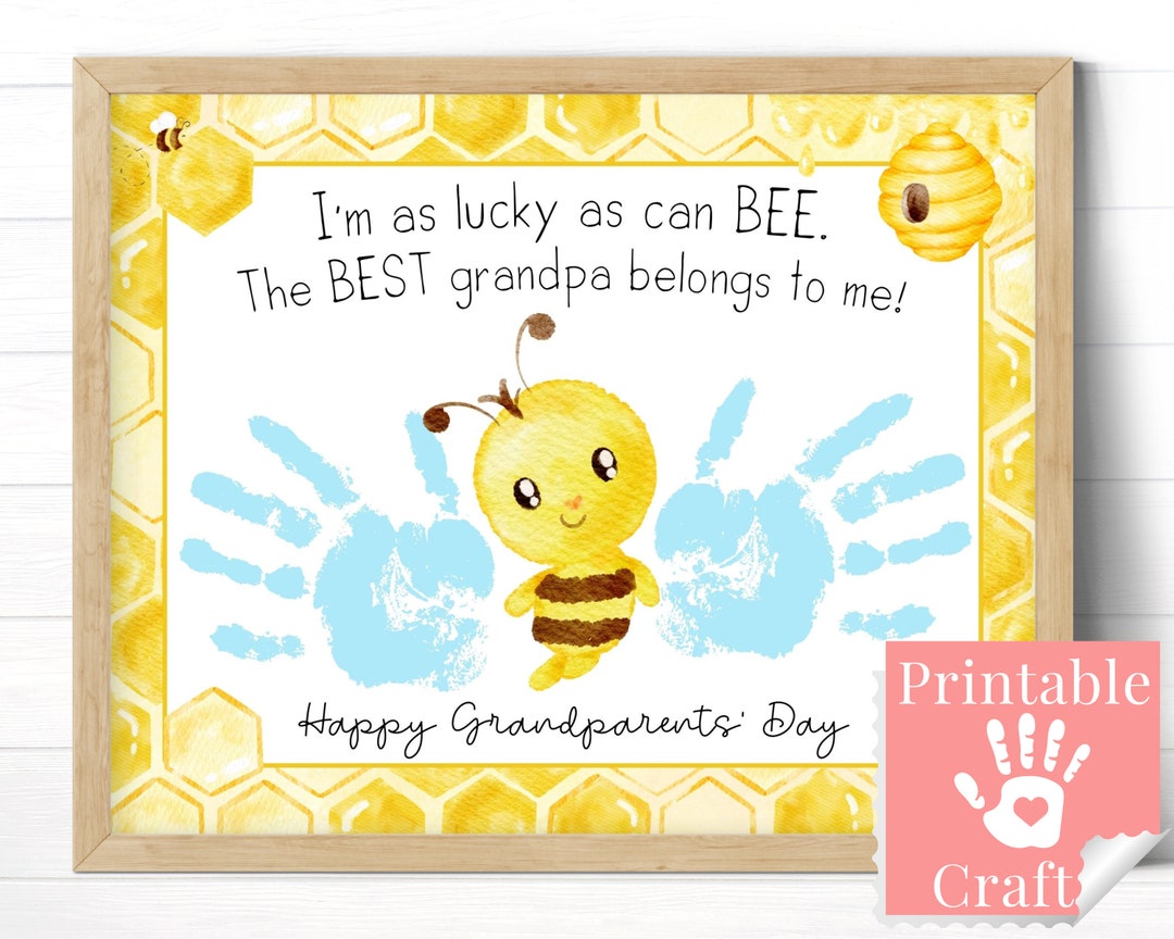 Best Grandpa Gift Personalized, Grandparents Day Handprint Craft ...