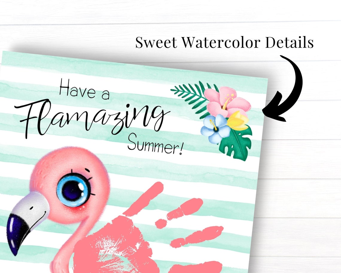 Flamingo Handprint Craft for Kids Last Day of Preschool - Etsy Canada