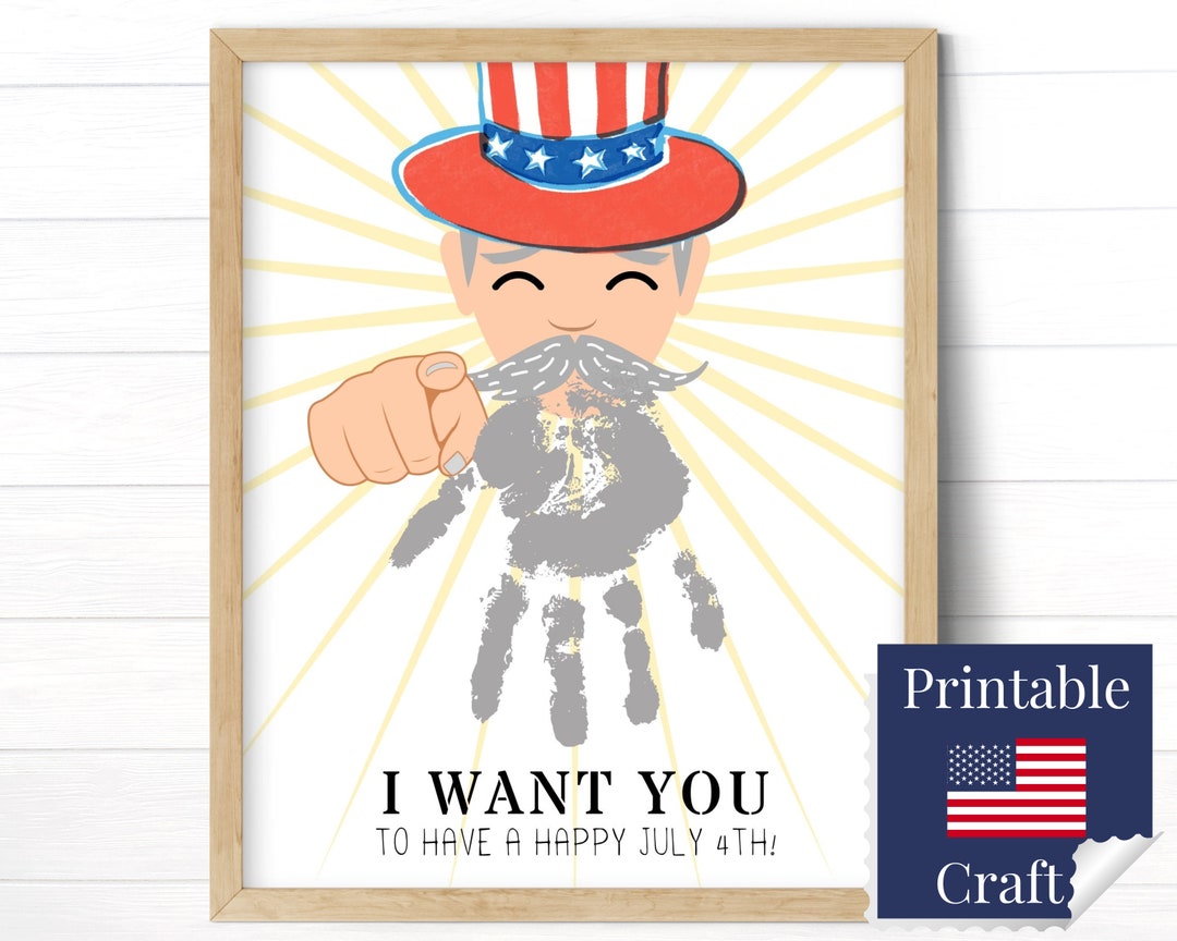 Patriotic Summer Kids Craft, 4th of July Indoor Activity, Uncle Sam ...