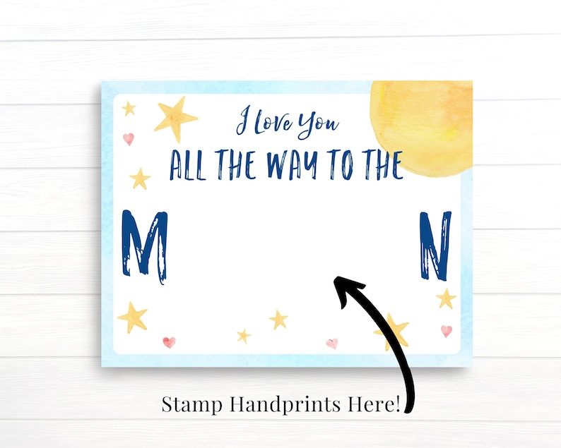 I Love You to the Moon Handprint Craft for Baby, Toddlers, or Preschool ...