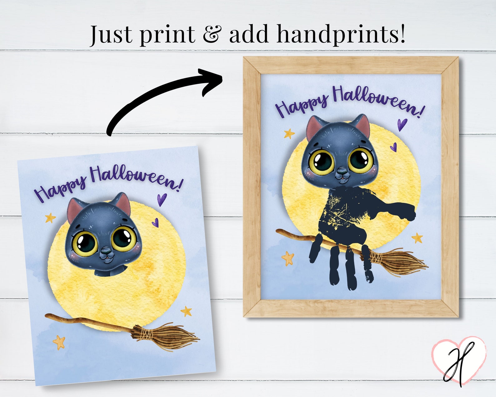 Preschool Halloween Craft for Kids Black Cat Witch Handprint - Etsy