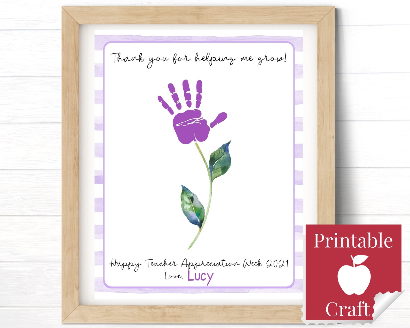 Teacher Appreciation Card Thank You For Helping Me Grow | Etsy