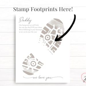 2 Kids Gift for Daddy, Footprint Art Craft, Poem Print Card, Happy ...