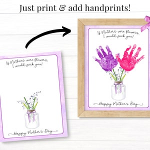 Mother's Day Gift Printable Handprint Crafts From Kids - Etsy