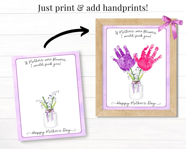 Gifts for Mum Mother's Day Handprint Cards From Kids Set - Etsy