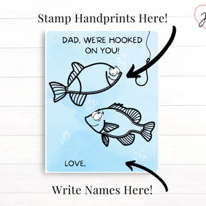Fishing Gift for Dad, Handprint Birthday Card, Father's Day Gift From 2 ...