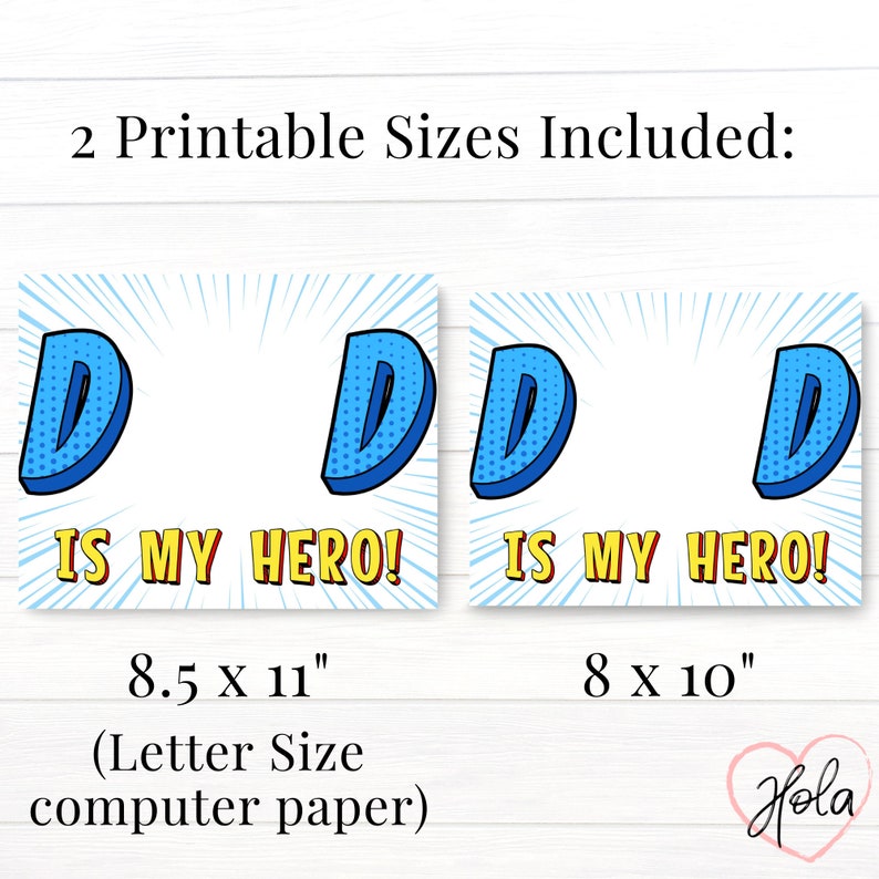 Handprints Father's Day Gift, Custom Dad is My Hero Comic Book Theme ...