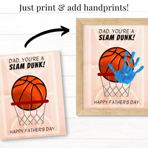 Basketball Fan Father's Day Gift From Kids, Handprint Art Craft for ...