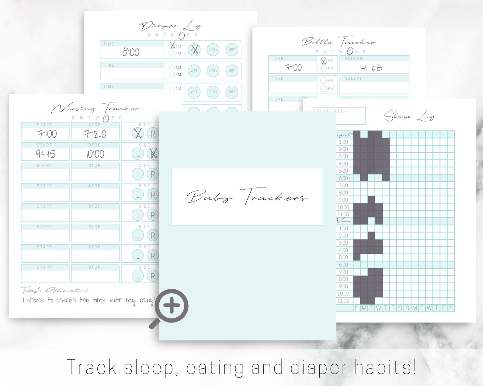 New Mom Planner, Printable Journal Inserts, Newborn Breastfeeding ...
