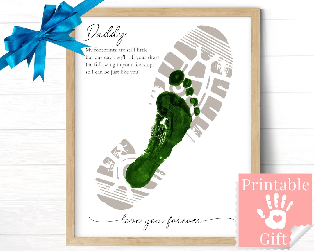 Fathers Day Footprint Gift From Kid or Baby, Printable Card ...