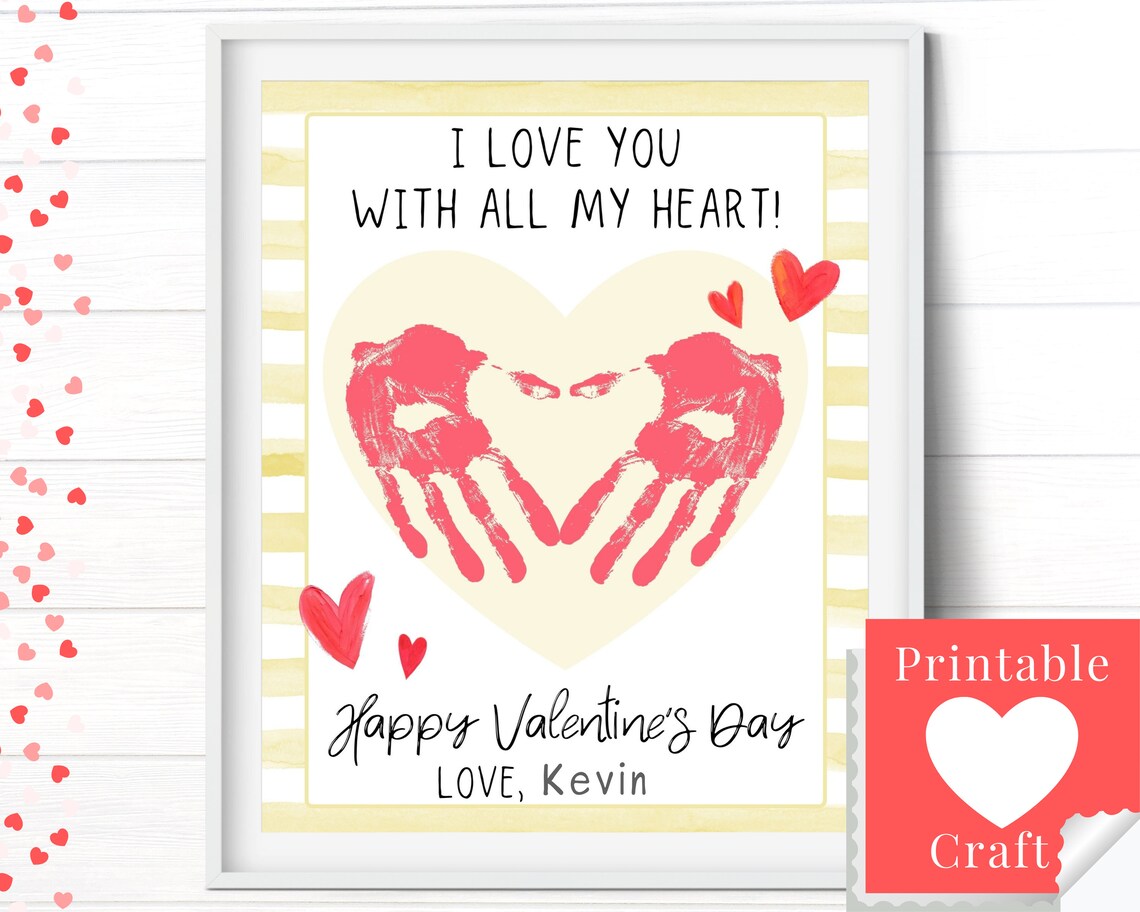 Preschool Valentine Card i Love You With All My | Etsy