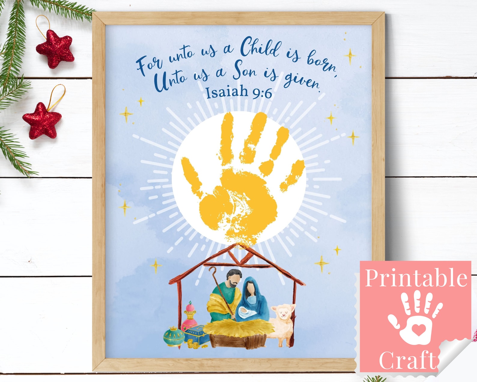 Christmas Handprint Crafts for Kids Birth of Jesus Nativity - Etsy