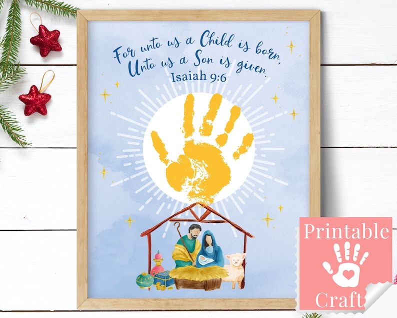 Christmas Handprint Crafts for Kids Birth of Jesus Nativity - Etsy