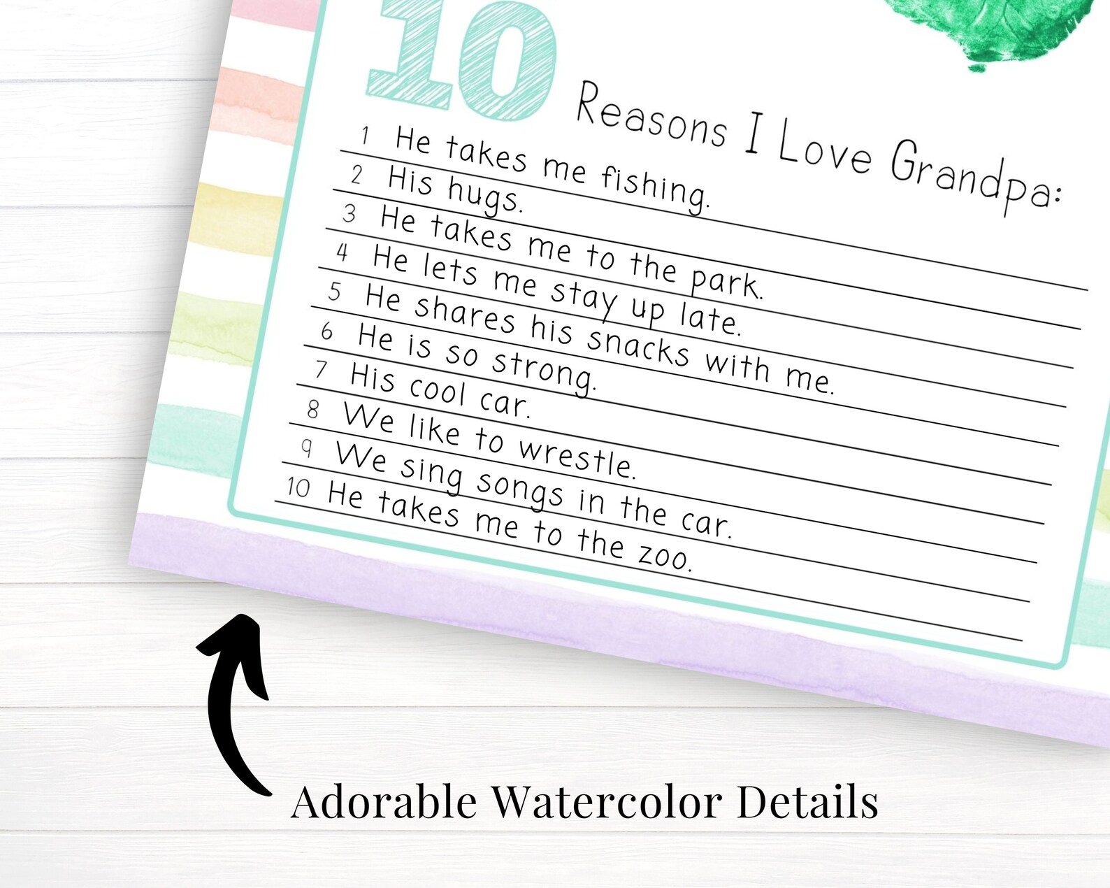 Grandpa Gift from Kid for Grandparents Day DIY Grandpa Card | Etsy