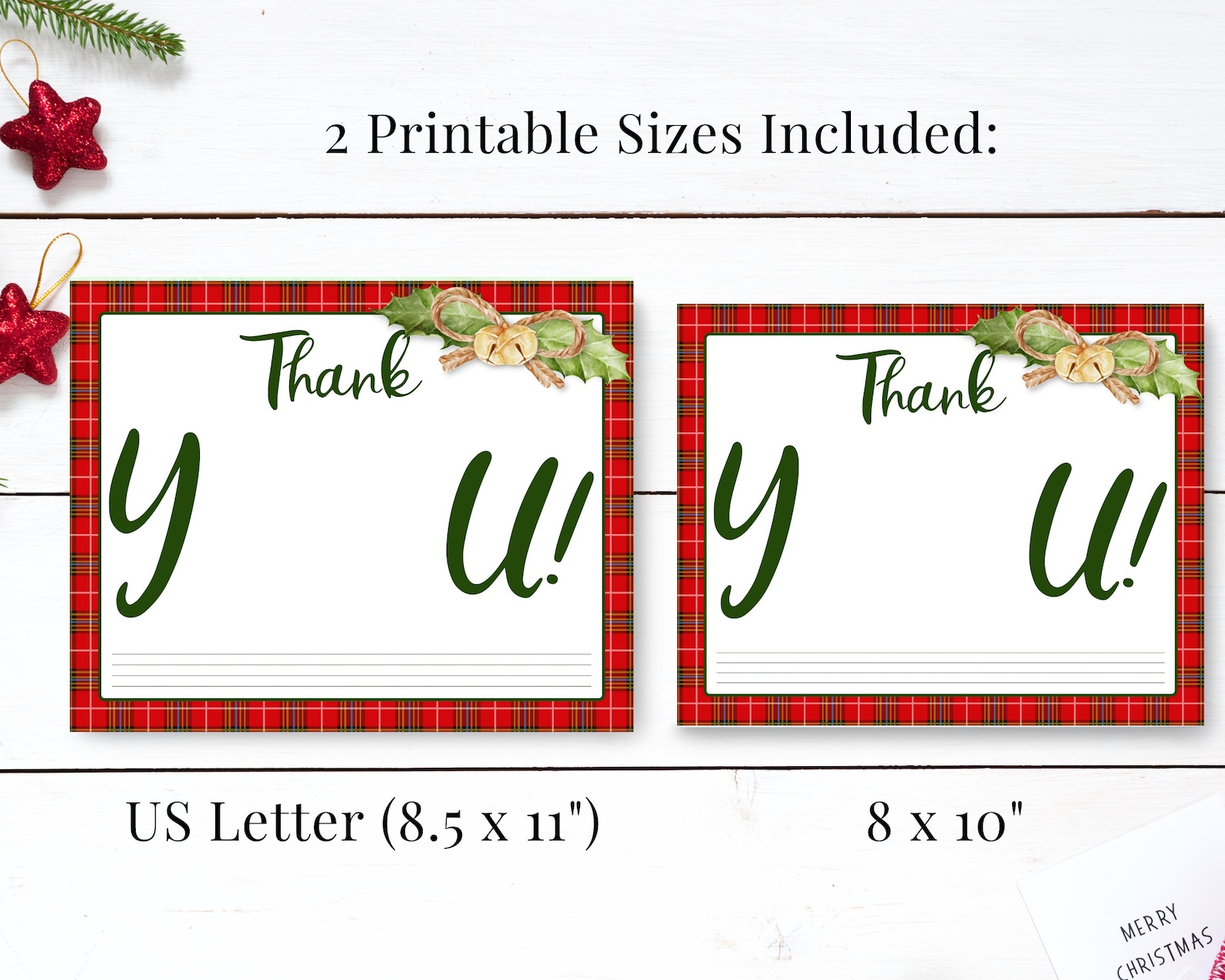 Thank You Holiday Cards Printable Kids Handprint Craft Gift - Etsy