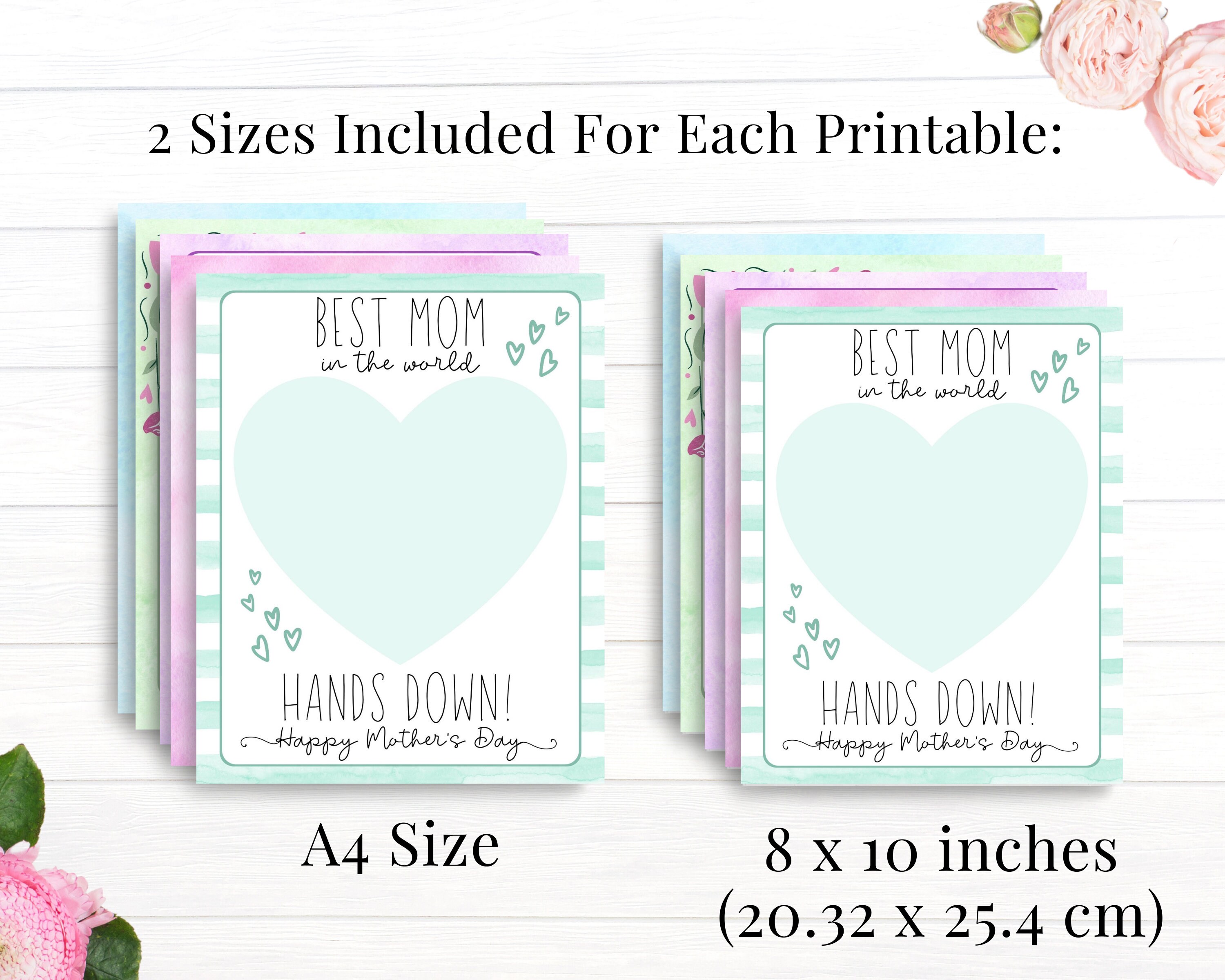 Gifts for Mum Mother's Day Handprint Cards From Kids Set - Etsy