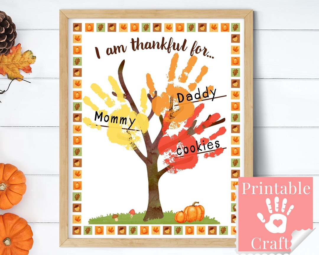 Thanksgiving Handprint Tree Craft: I Am Grateful for Preschool ...