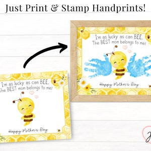 Mothers Day Personalized Card, Printable Gift, Handprint Art Keepsake ...