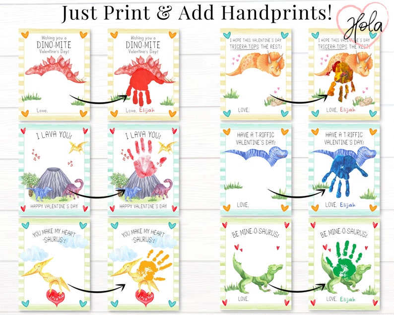 Dinosaur Valentine Printables Valentines Day Cards for Kids - Etsy