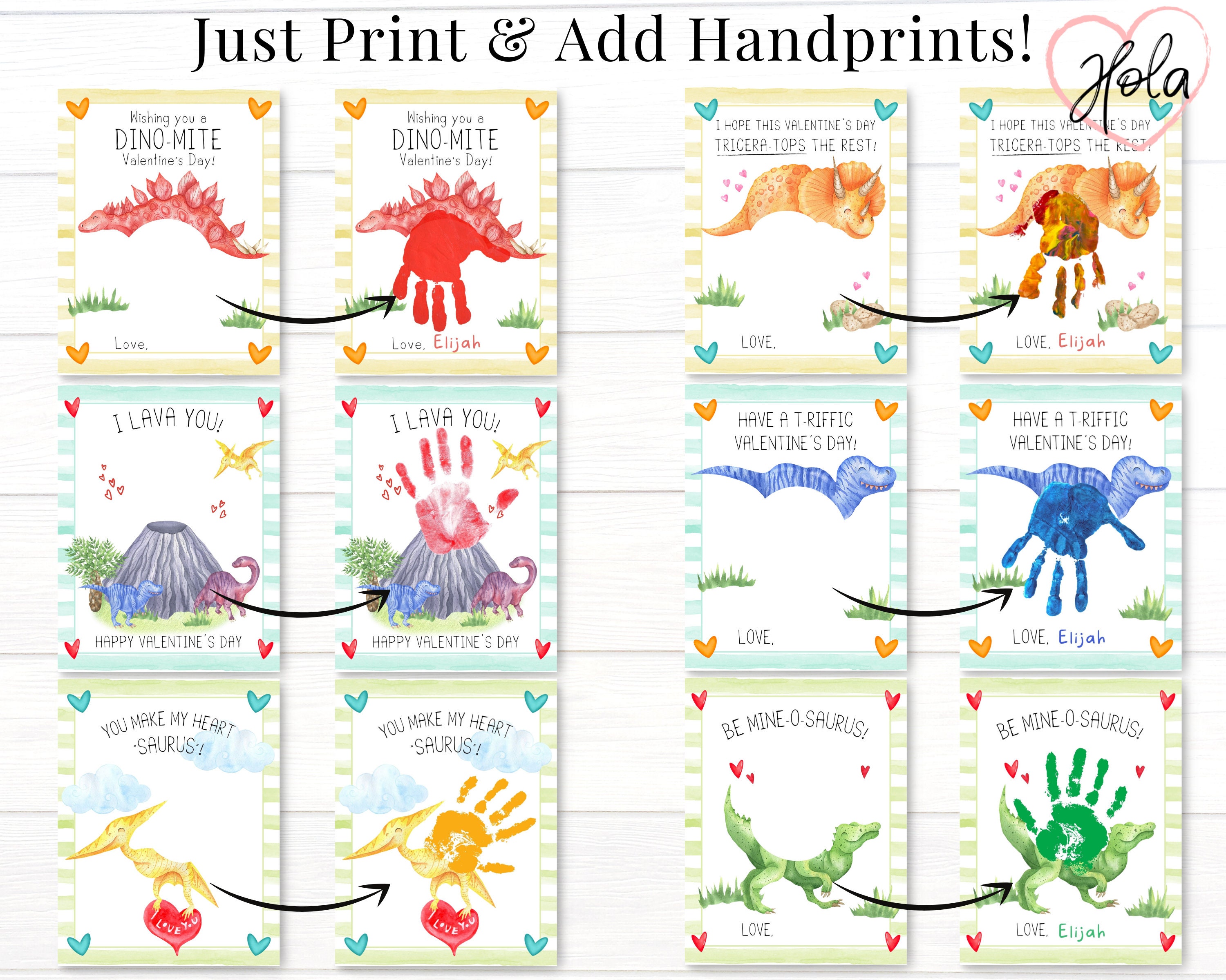 Dinosaur Valentine Printables, Valentines Day Cards for Kids, Toddler ...
