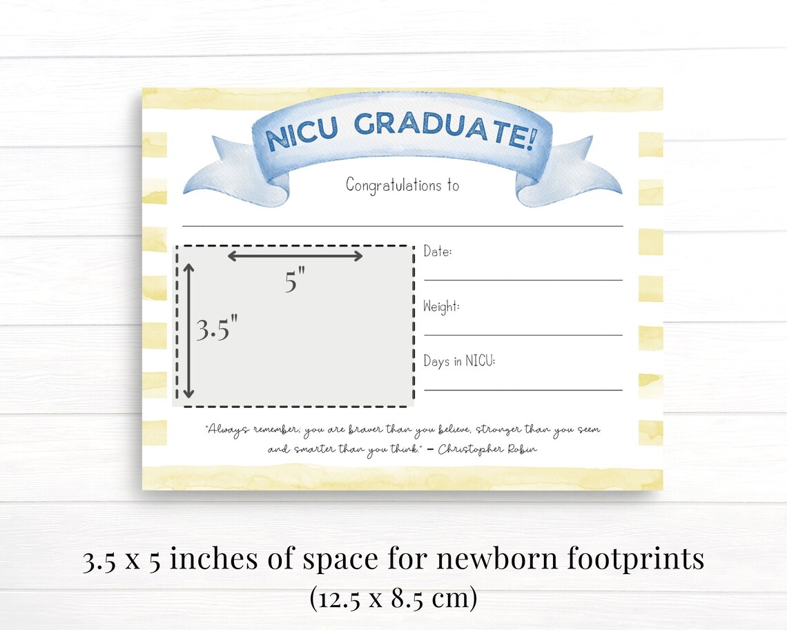 NICU Graduate Sign Keepsake for Mom and Dad Baby Footprint | Etsy