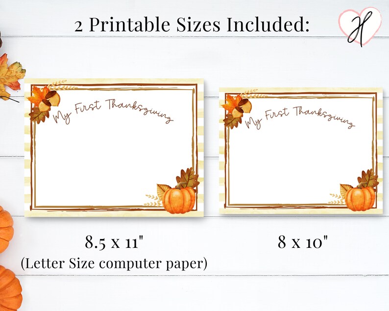 My First Thanksgiving Baby Boy, Printable Footprint Art, Watercolor ...