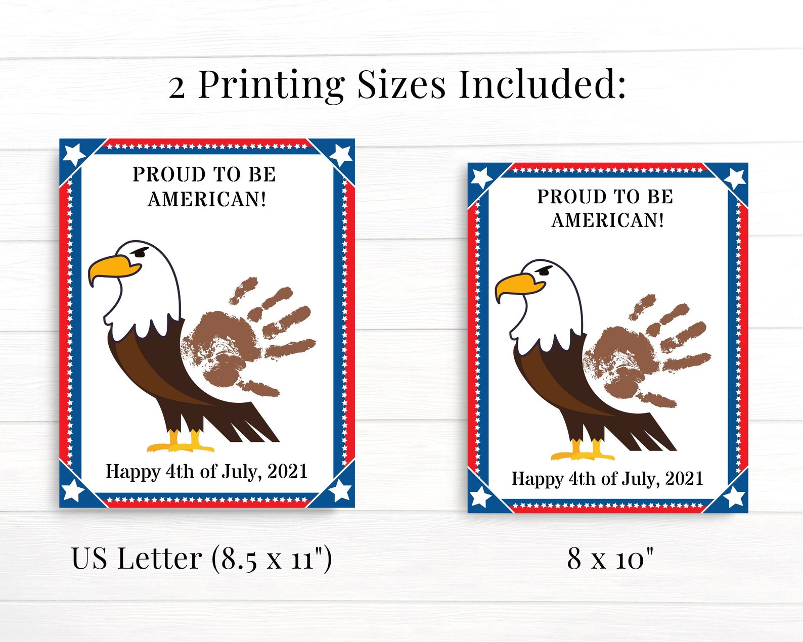 4th of July Handprint Art Proud to Be American Bald Eagle | Etsy