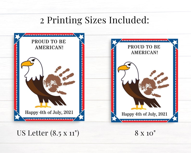 4th of July Handprint Art Proud to Be American Bald Eagle | Etsy