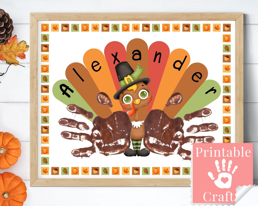 Thanksgiving Educational Printables for Kids, Turkey Hand Prints Craft ...