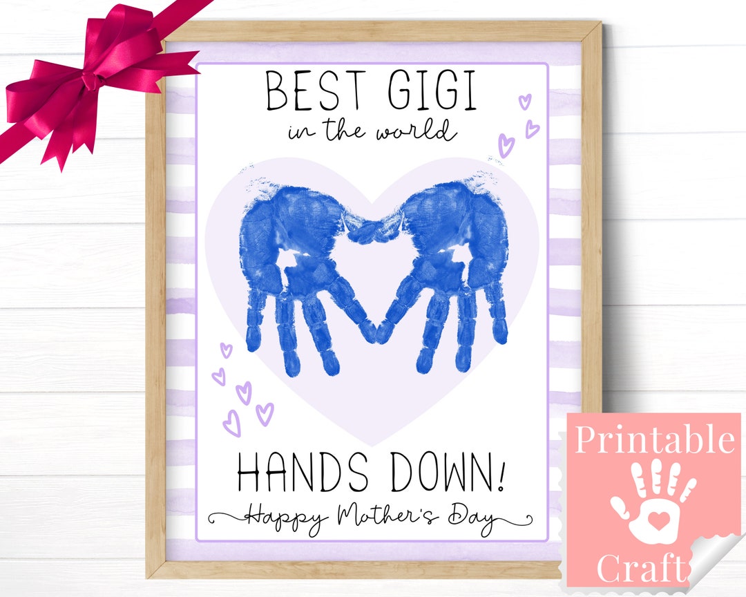Gigi Gifts From Kids for Mothers Day, Handprint Art Card Personalized ...
