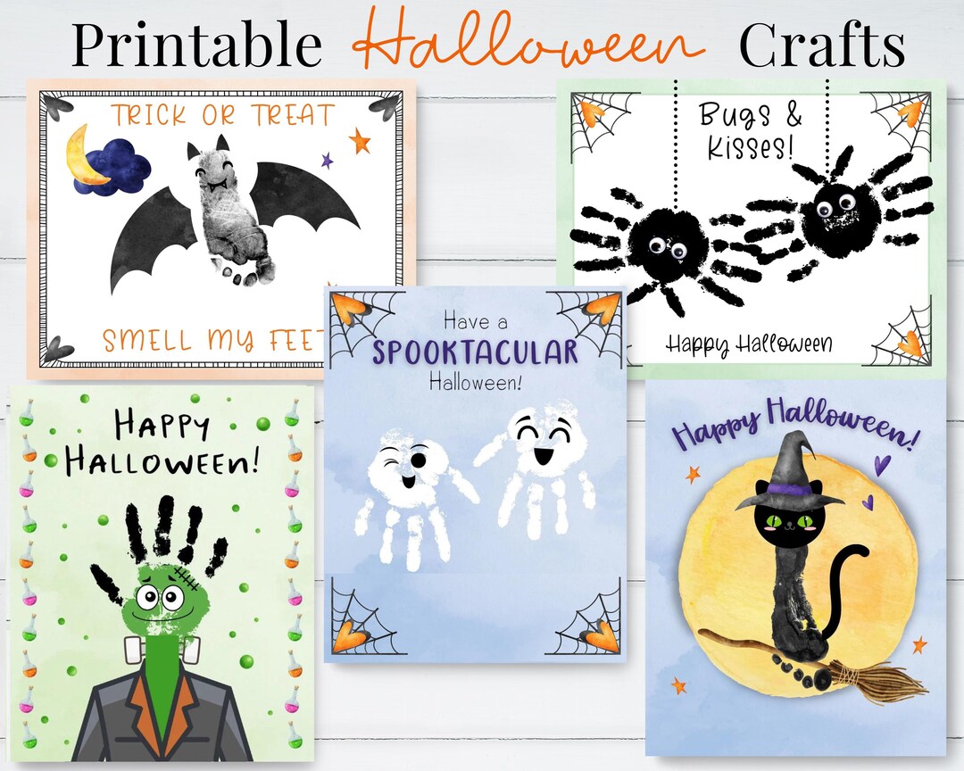 Halloween Printables for Kids, Preschool Handprint Art, Toddler Craft ...