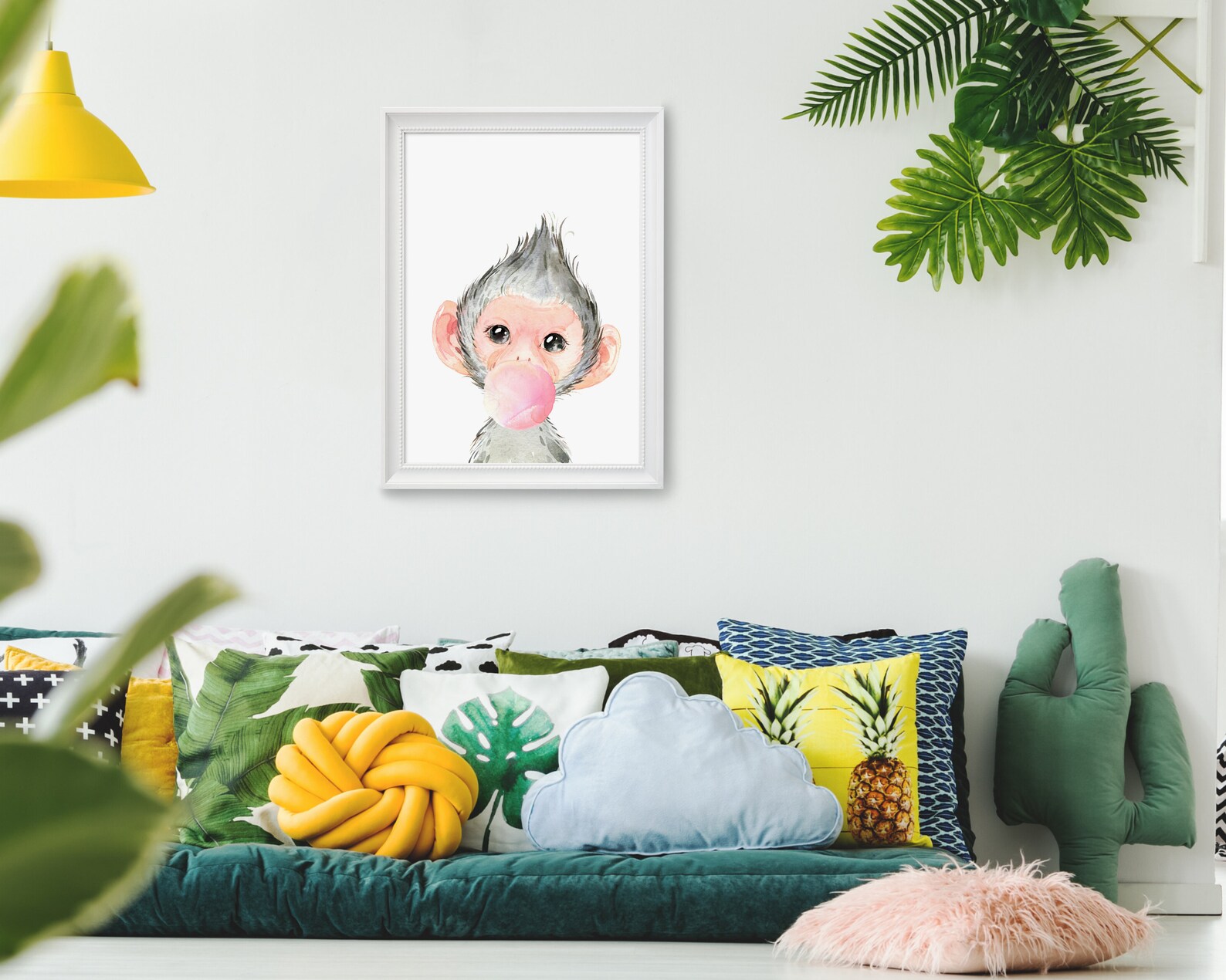 Kids Wall Art Monkey Print Printable Classroom Decor Large | Etsy