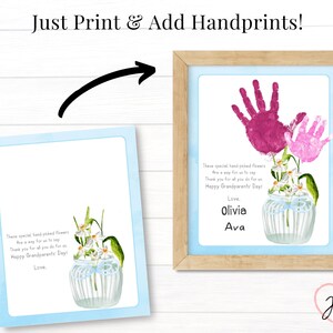 Grandparents Day Handprint Flowers, DIY Poem Card From 2 Grandkids ...
