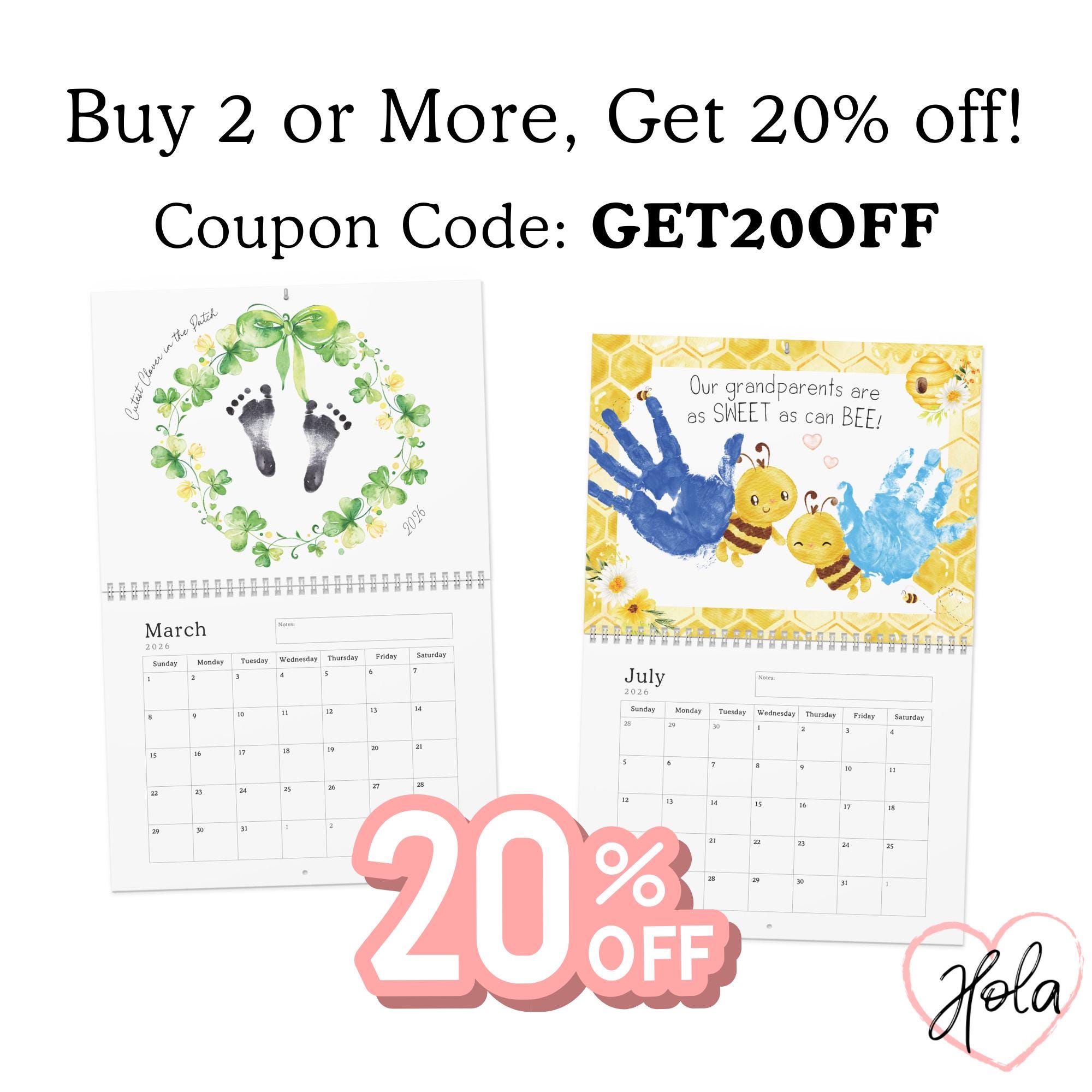 Handprint Calendar 2026, Personalized Christmas Gift From Kids or ...