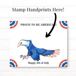 4th of July Handprint Art, Proud to Be American, Bald Eagle Craft for ...
