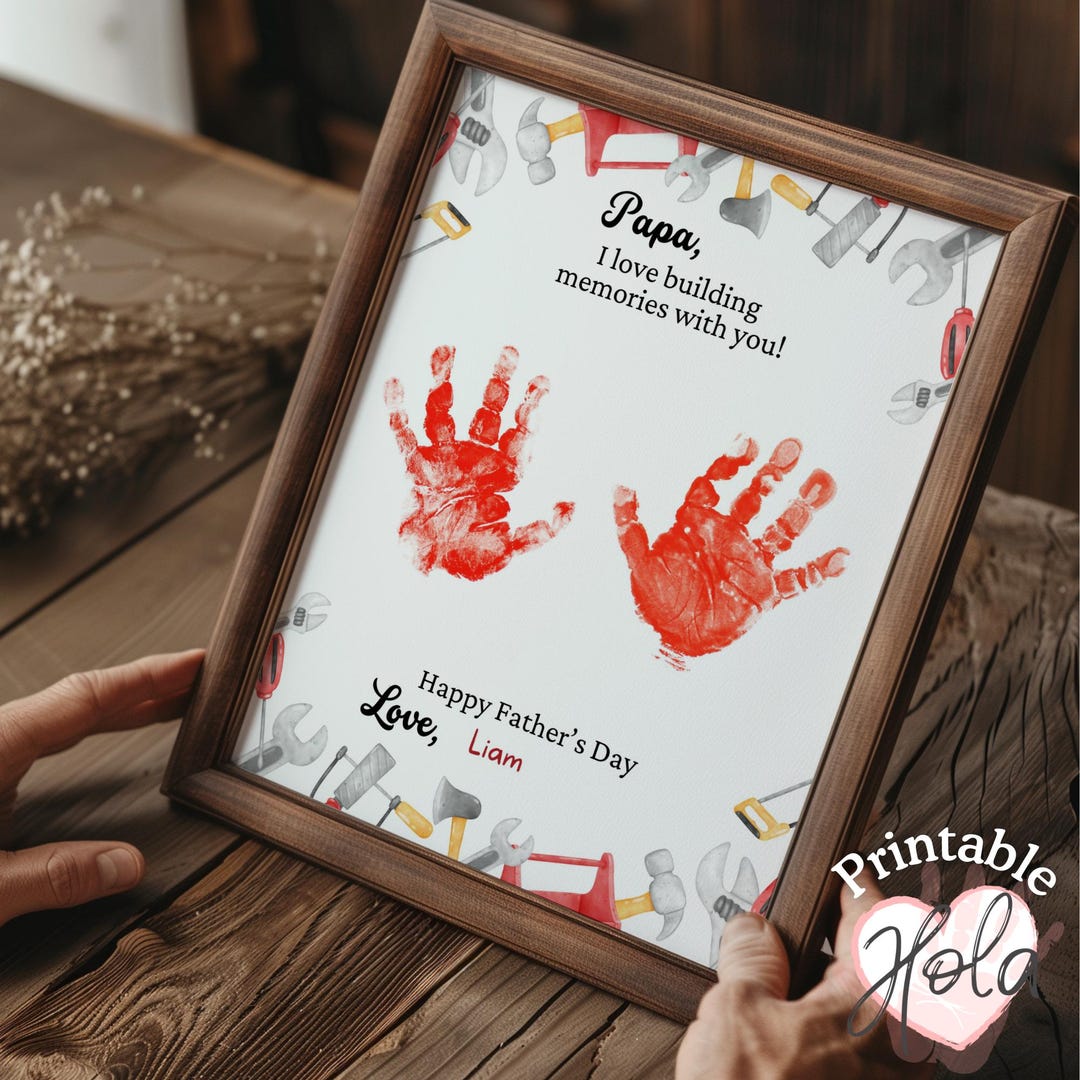 Papa Father's Day Gift, Love Building Memories With You Footprints ...