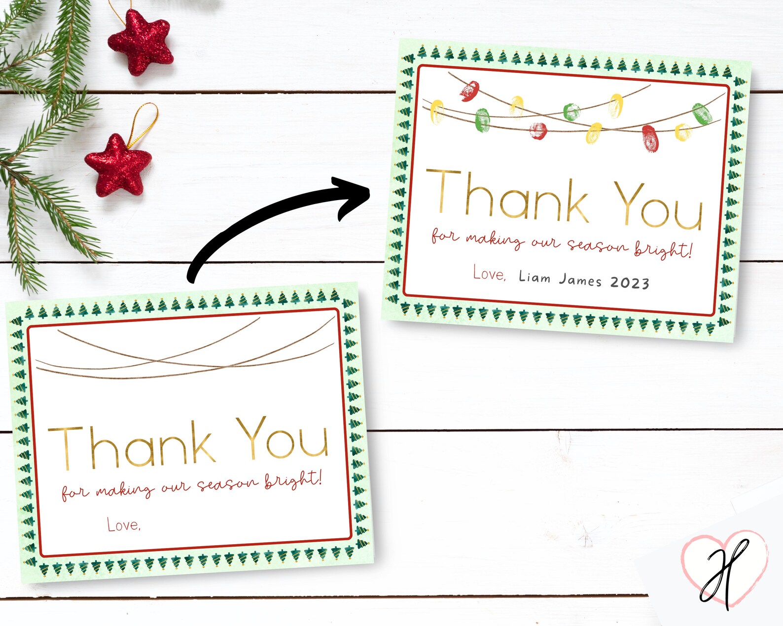 Christmas Thank You Cards for Teachers Christmas Lights - Etsy