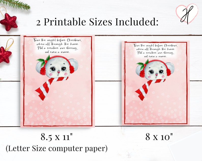 Night Before Christmas Mouse Handprint Craft for Kids Cute - Etsy