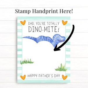 Father's Day Gift Dino-mite Dad Printable, Hand Print Craft From ...