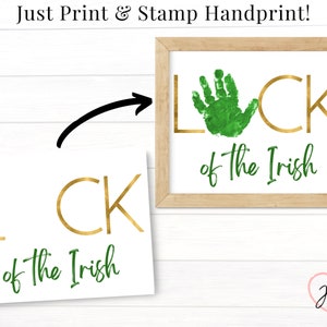 St Patricks Day Handprint Set, Printable Craft Kit for Kids, Preschool ...