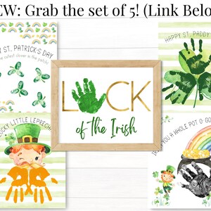St Patricks Day Handprint Activity, March Craft for Kids, Green Clover ...