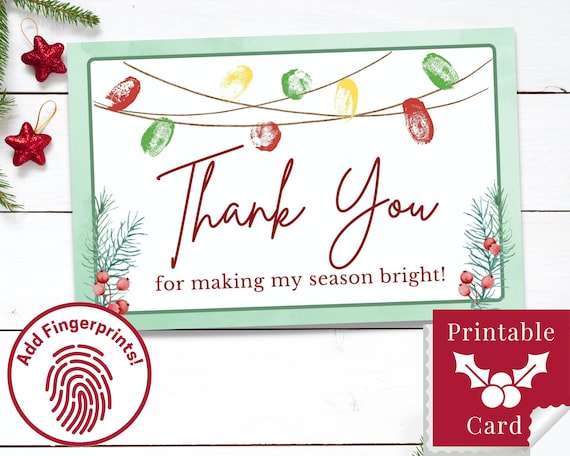 Printable Thank You Cards For Kids Christmas