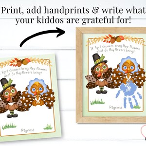 Thanksgiving Pilgrim Craft for Preschool, Printable Kids Art, Handprint ...
