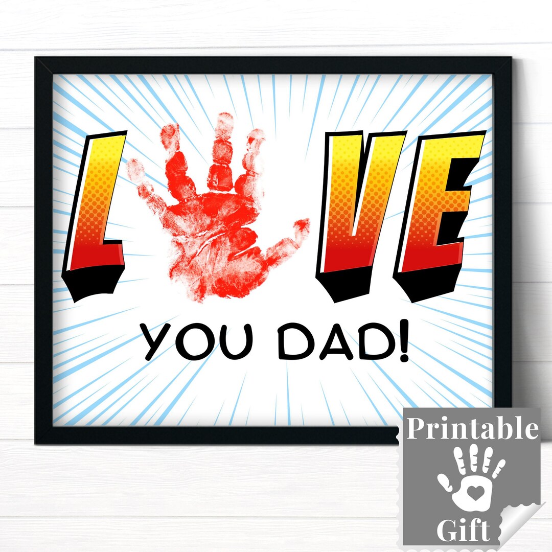 Handprints Dad Sign From Kid, Personalized Father's Day Gift From ...