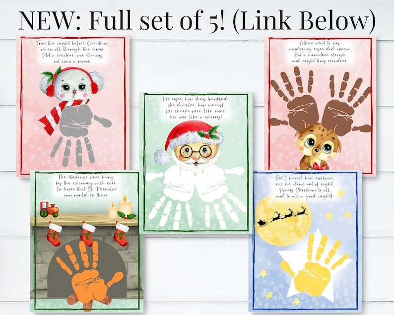 Night Before Christmas Mouse Handprint Craft for Kids Cute - Etsy