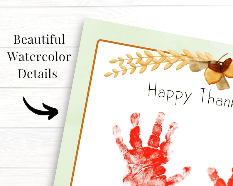 Handprint Thanksgiving Card Craft Activity for Kids Keepsake - Etsy